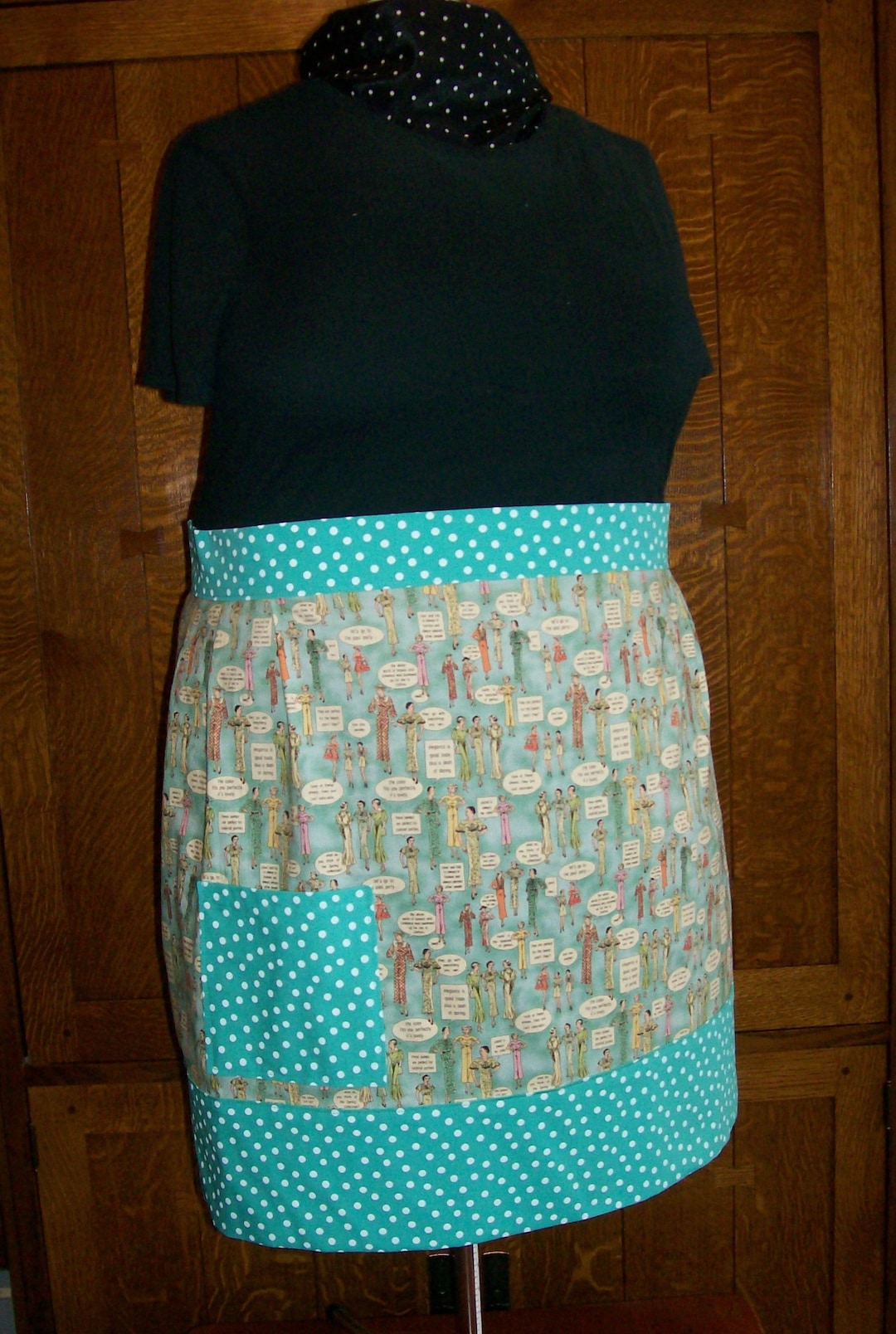Plus Size Half Apron Fashion Half Apron Aqua Plus Size - Etsy