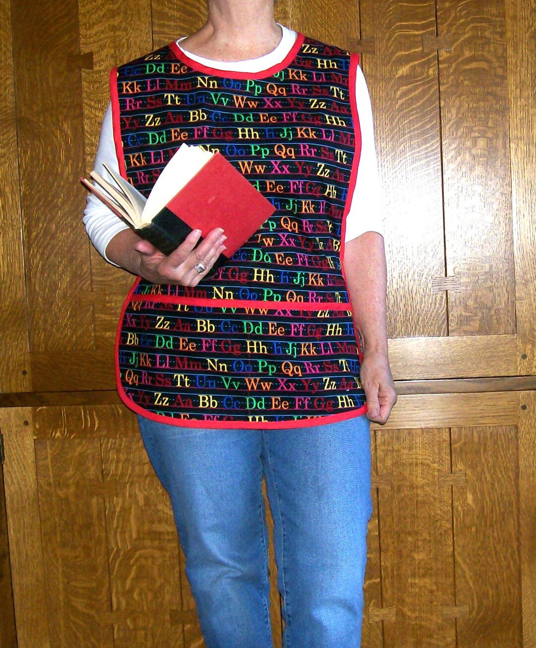 Alphabet Print Teacher Apron: Cobbler Style Classroom Smock - Etsy ...