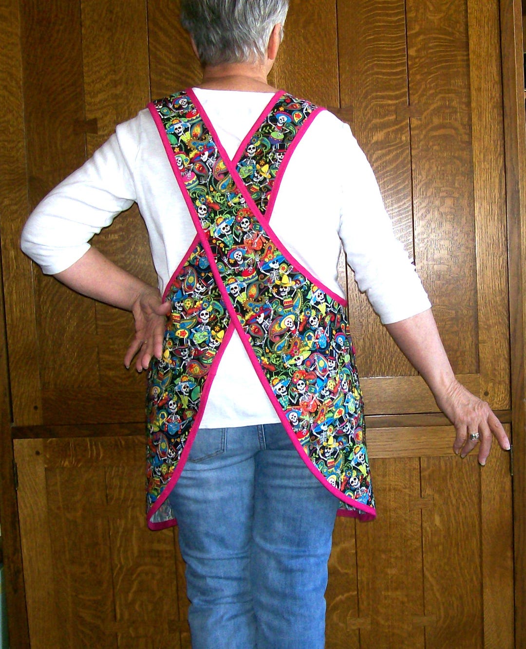Day of the Dead Crossback Apron Criss Cross Apron With Dancing ...