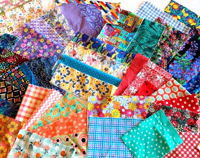Fabric Scrap Bundle - 8 Oz. Cotton Quilting Scraps - Fabric Pieces by ...