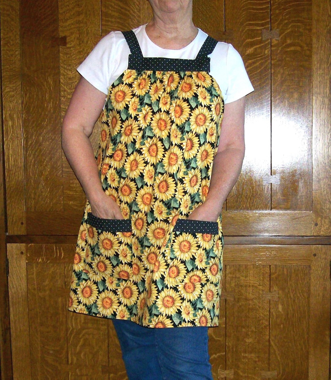 Sunflower No Tie Smock - Kitchen Smock With Sunflowers - Size S-M-L - Etsy