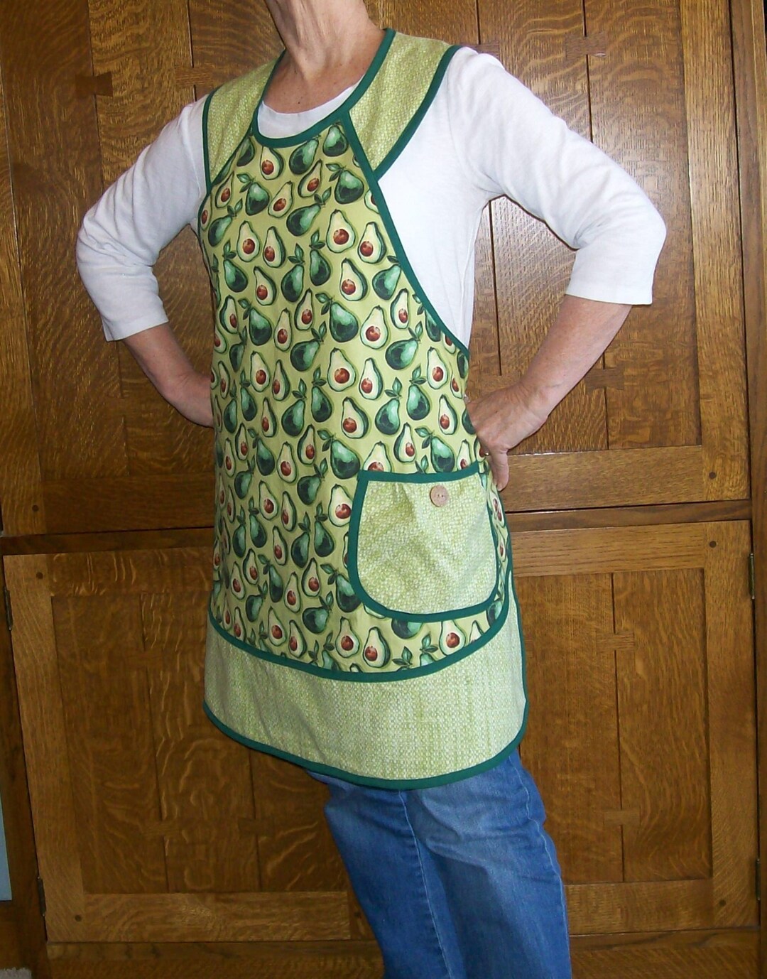 Avocado New Retro Apron - Green Retro Style Apron - Kitchen Apron With ...