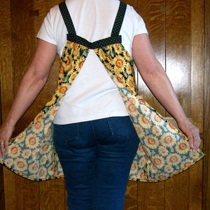 Sunflower No Tie Smock Kitchen Smock With Sunflowers Size S-M-L - Etsy