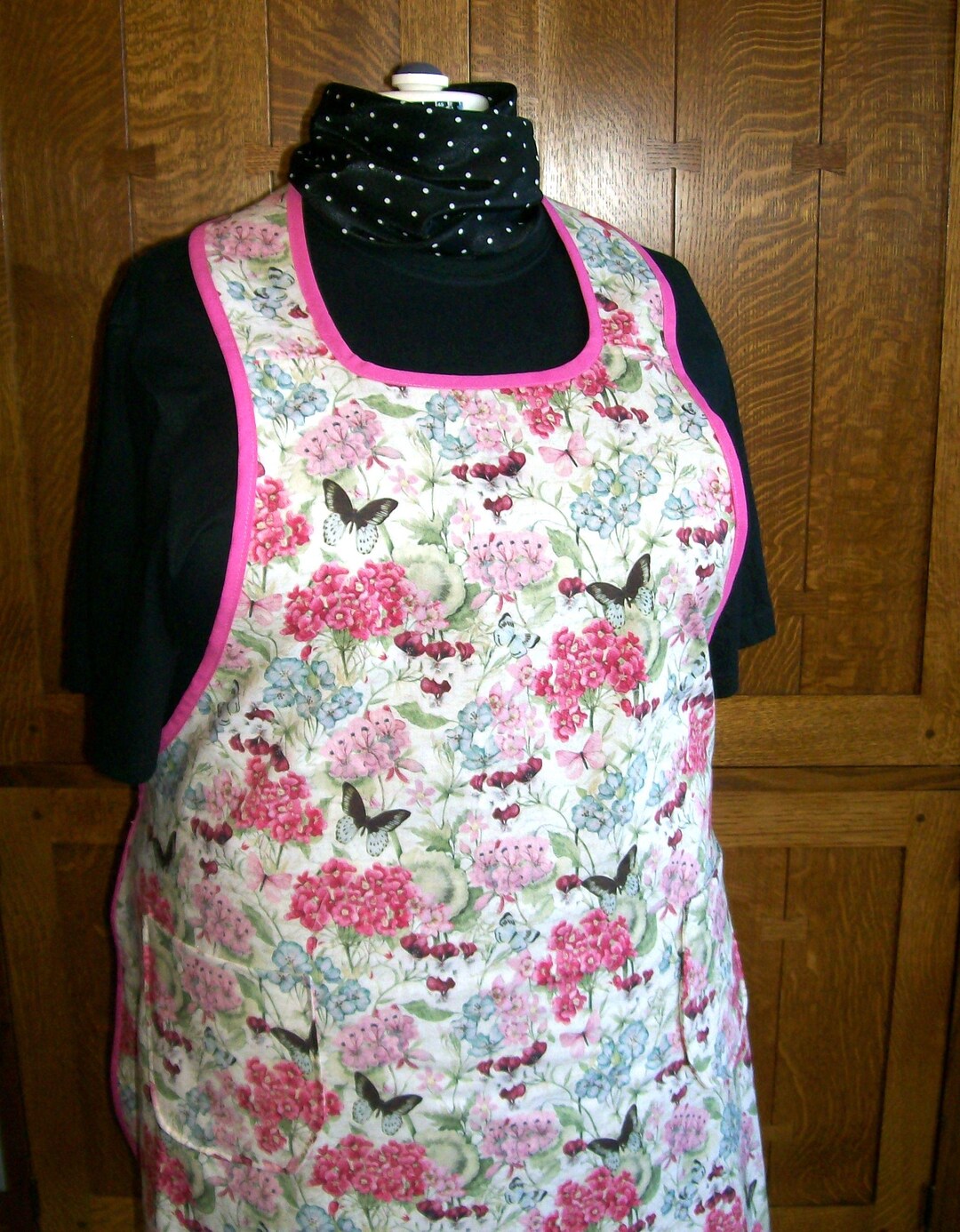 Floral Cotton Retro Kitchen Apron: 2 Pockets, Size Large/tall - Etsy
