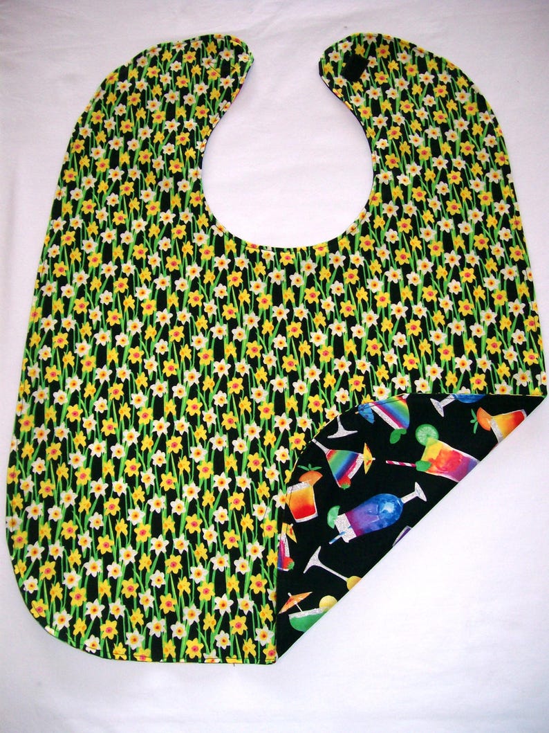 Reversible Adult Bib: 100% Cotton, Dignity Dining - Regular Size - Etsy