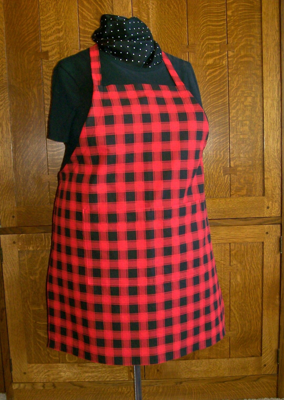 Buffalo Check Butcher Style Apron Red and Black Check Unisex - Etsy