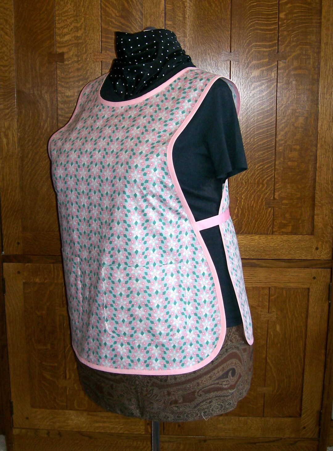 Plus Size Cobbler Apron - Pink Calico Cobbler Apron - Plus Size Kitchen ...