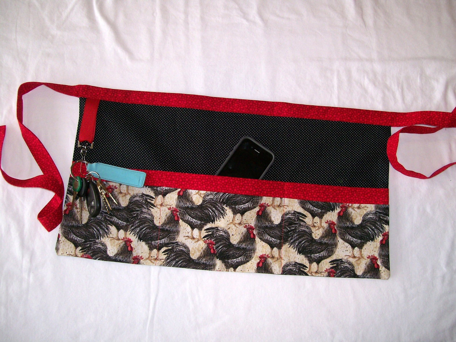 Red and Black Rooster Utility Apron One Size | Etsy