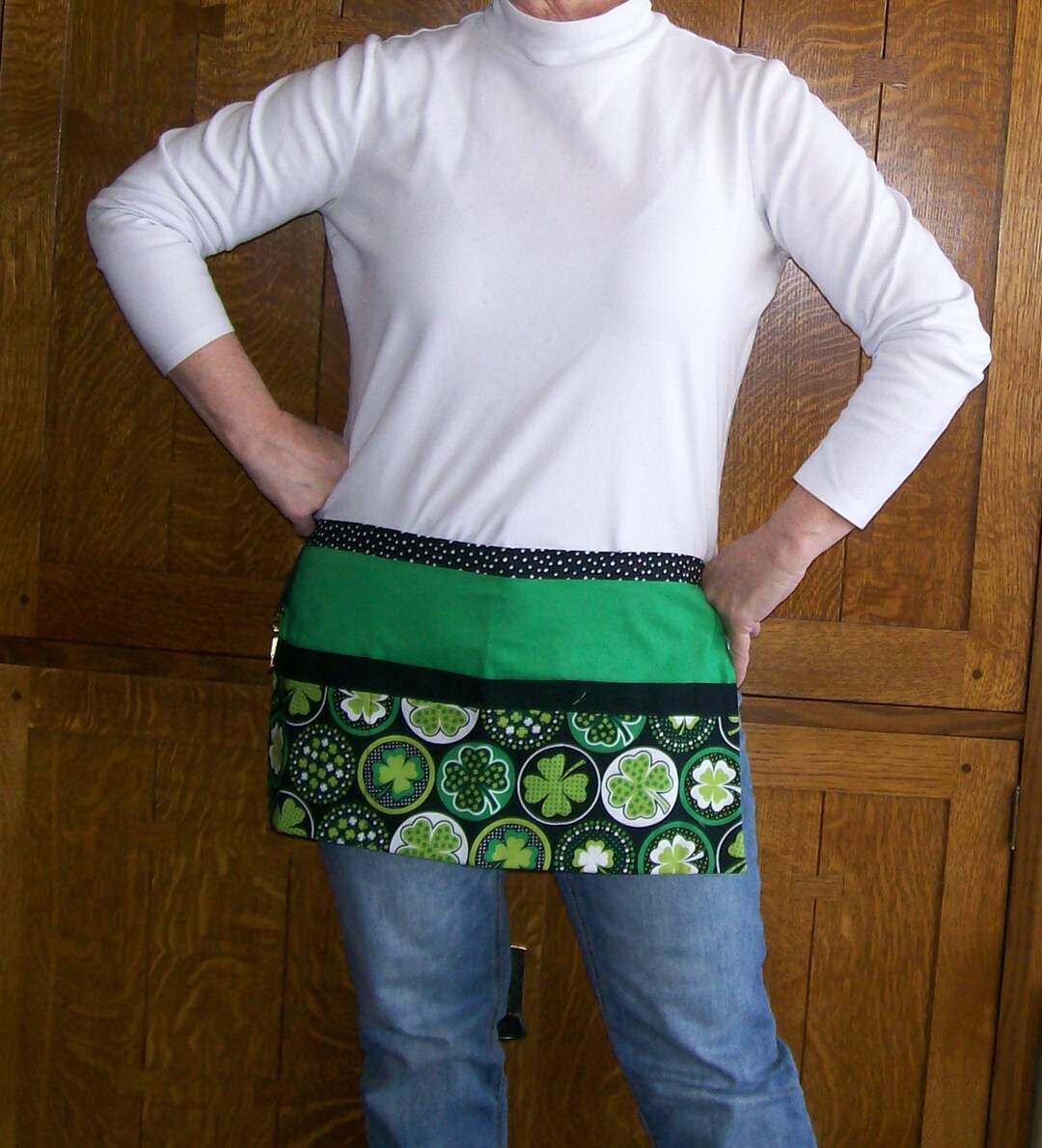 St. Patrick's Day Waitress Apron - Irish Tool Belt Apron - Green ...