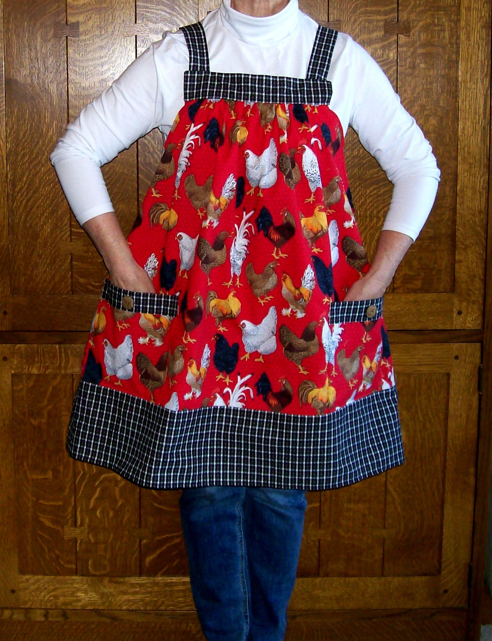 Chicken Smock Kitchen Smock Apron No Tie Smock Fits | Etsy