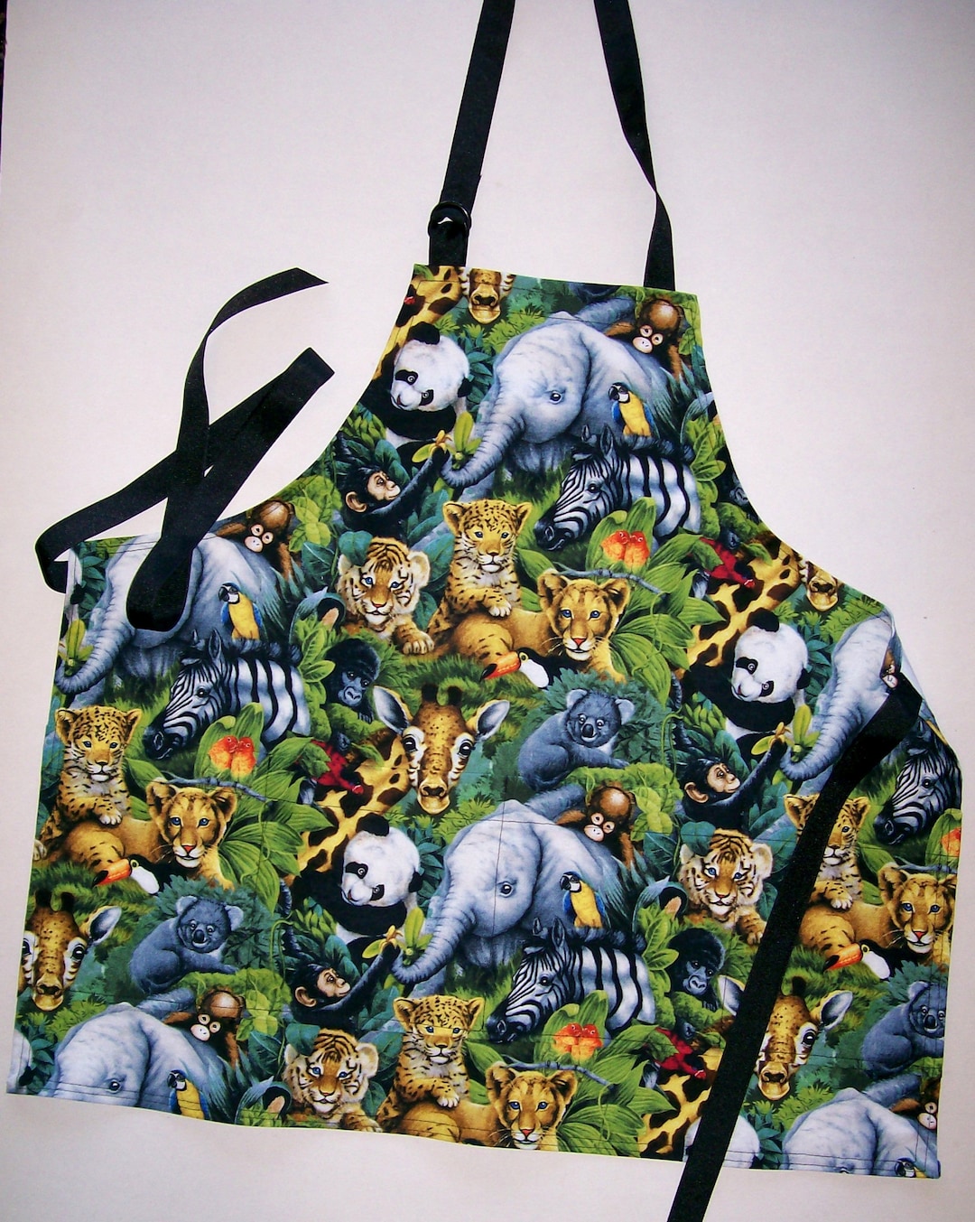Jungle Animals Child Butcher Apron Size 8 Kids Chef Apron With Jungle ...