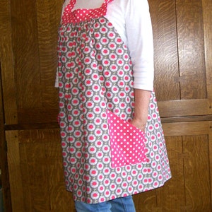 Daisies and Dots No Tie Smock Apron Plus Size Kitchen Smock Art Smock ...