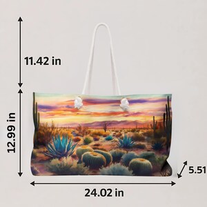 Desert Sunset Weekender Tote: Western Travel Bag, Boho Style - Etsy