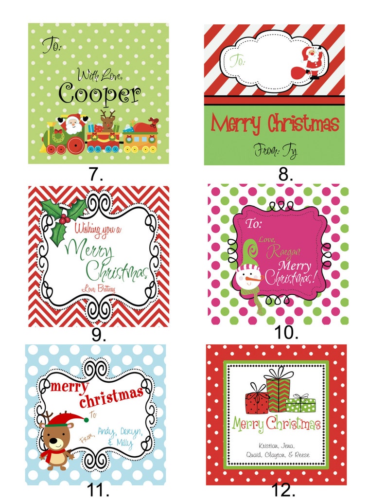 25-Personalized SQUARE gift enclosure card tag gift tag | Etsy