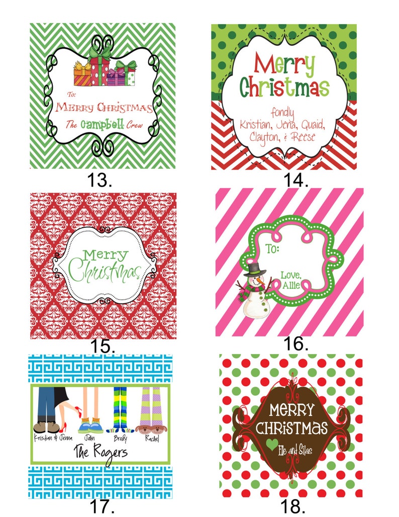 25-personalized SQUARE Gift Enclosure Card Tag Gift Tag - Etsy