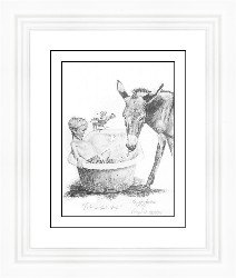 Donkey Entitled Rub-a-dub-dub Drawing of a Little Boy in an - Etsy