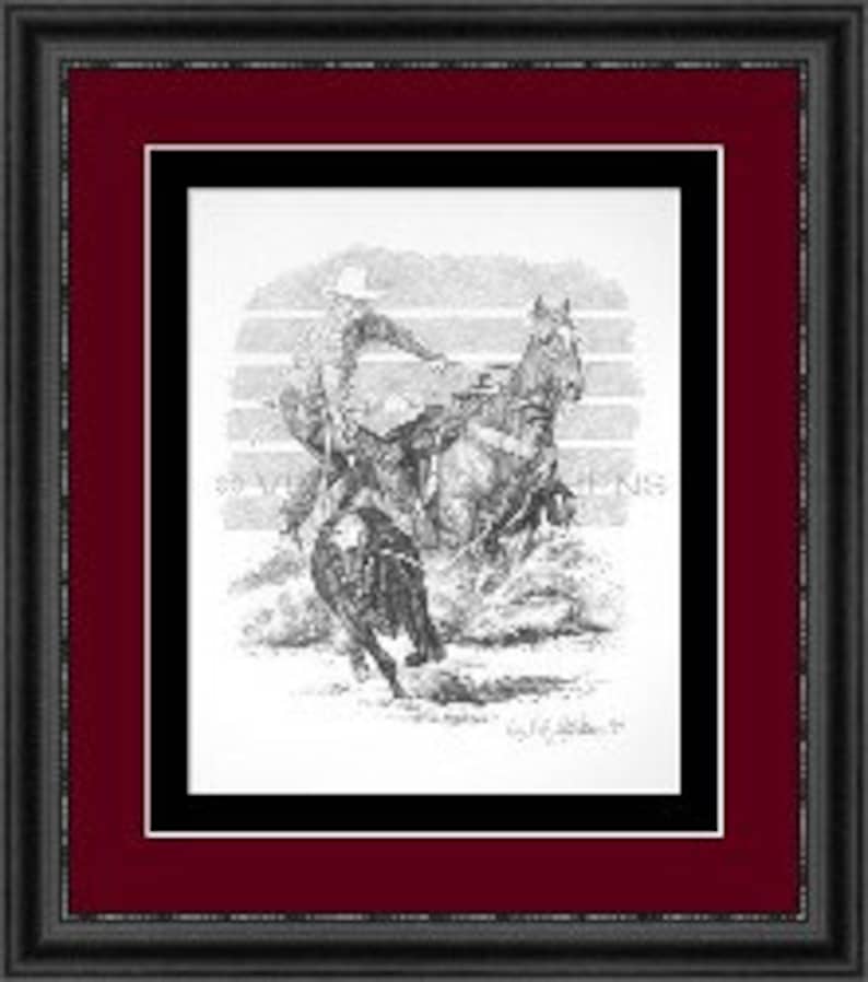 8x10 Cowboy Western Fine Art Print, "calf Roping." ORIGINAL ARTIST ...