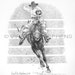 Saddle Bronc, Drawing of a Rodeo Cowboy Riding a Bronc at the Rodeo ...