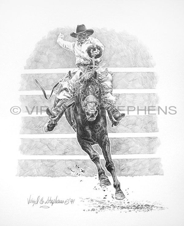Saddle Bronc Riding Drawings