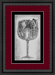 Wine Art, Trail Ale, Drawing of a Cowboy Standing With His Horse Inside ...