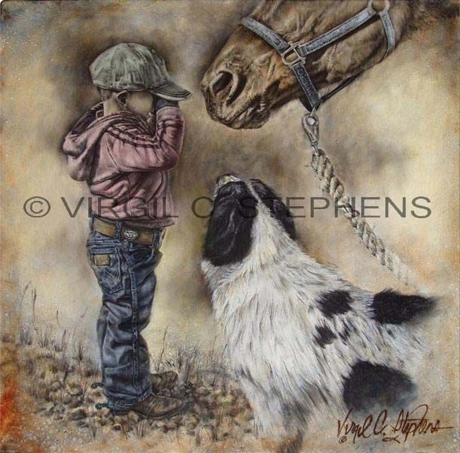 Cowboy Art, Time for A Nap, Print From the Original Oil Painting of a ...
