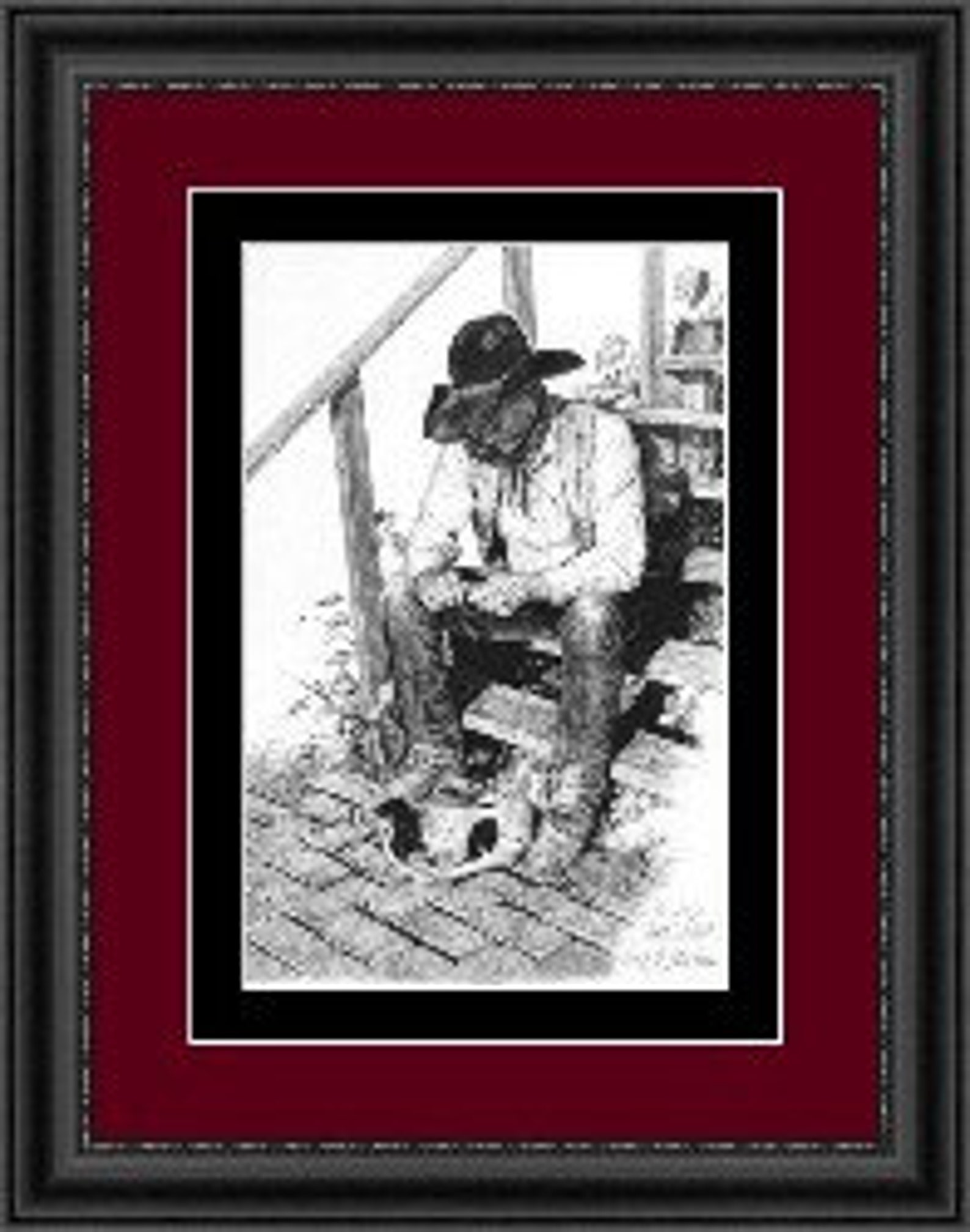 Cowboy Art, A Dogs Best Friend, Drawing of a Cowboy and His Hound ...