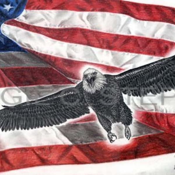 Patriotic Drawing - Etsy