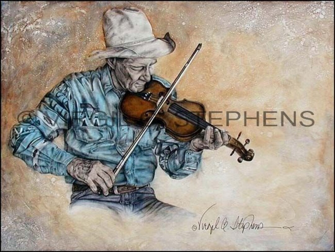 Fiddle Player, Hillbilly Heaven, Print From My Original Oil Painting of ...