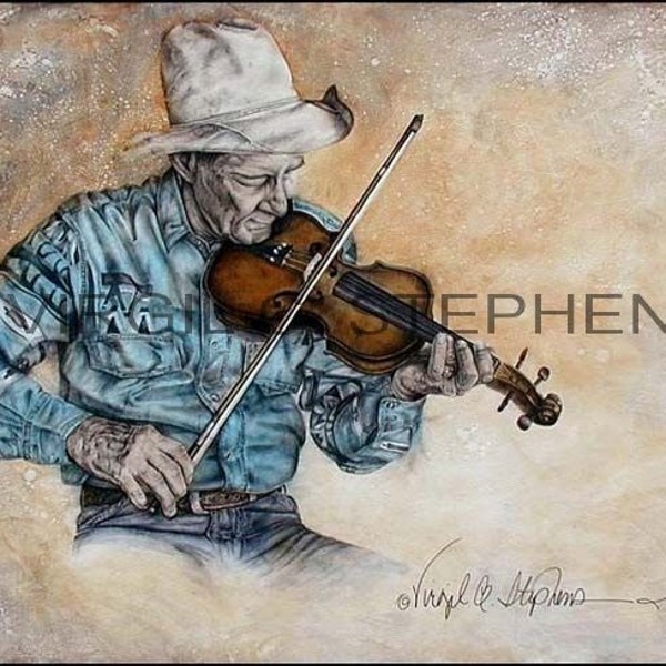 Fiddle Player Art - Etsy