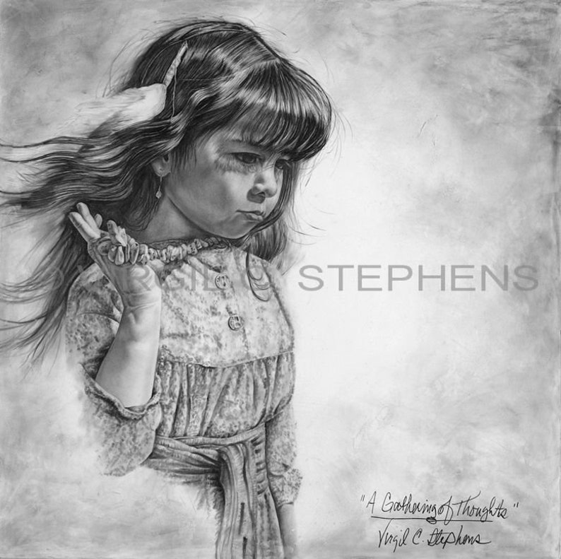 Native American Art, A Gathering of Thoughts, Print of a Native ...