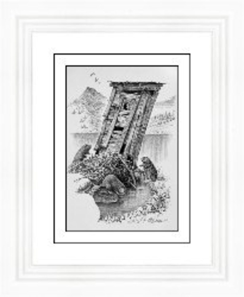 6x9 Funny Beaver Art Print | Rustic Cabin Wall Decor | Beaver Dam ...