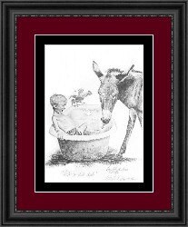 Donkey Entitled Rub-a-dub-dub Drawing of a Little Boy in an - Etsy