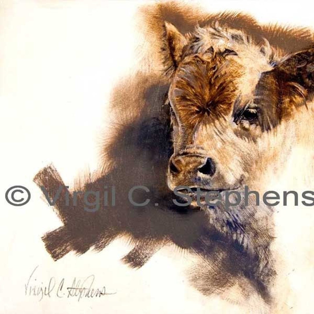 Cattle, Red Lake Ranch Resident, Print From the Original Oil Painting ...