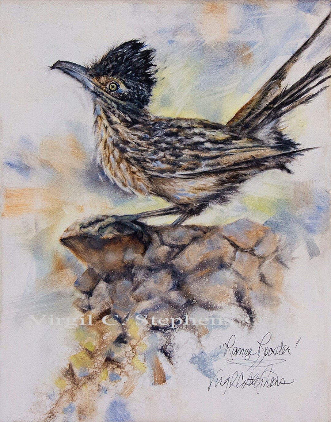 Roadrunner Art, Range Rooster, Print From My Original Oil Painting of a ...