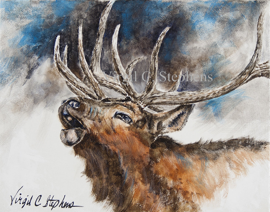 Elk Art, Looking for Love, Print From My Original Acrylic Painting of ...