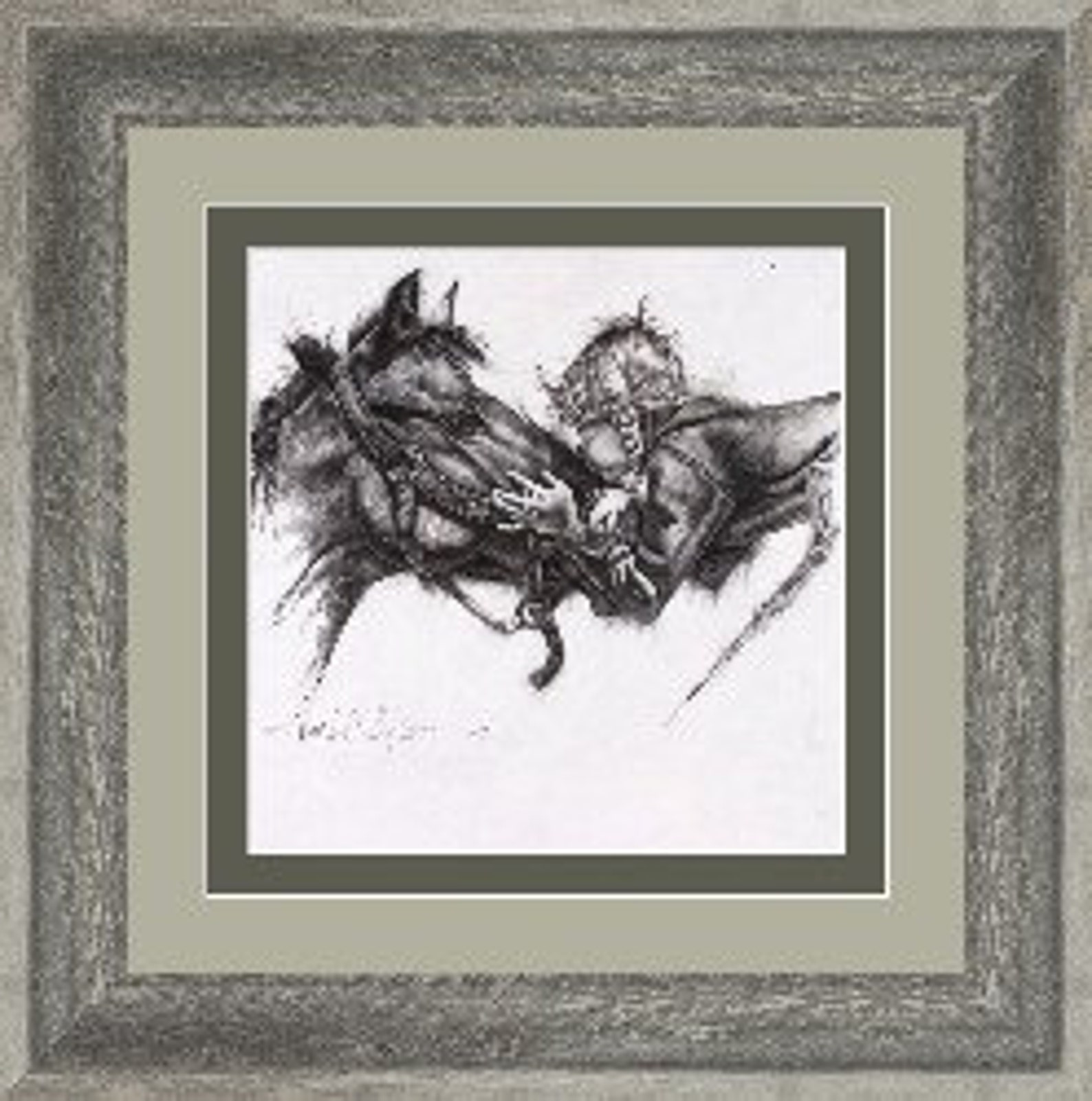 Unconditional Love, Conte Pencil Drawing of a Little Girl Bending Over ...