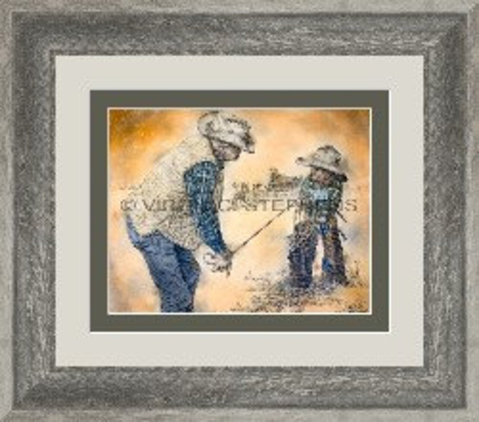 Cowboy Art, at Grandpa's, Print From the Original Oil Painting of a ...