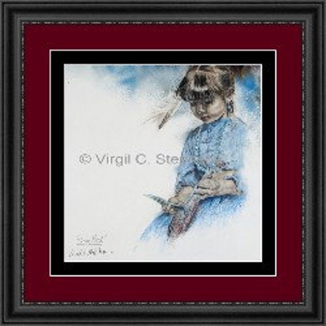 Native American Art, Farm Girl, Print From the Original Oil Painting of ...