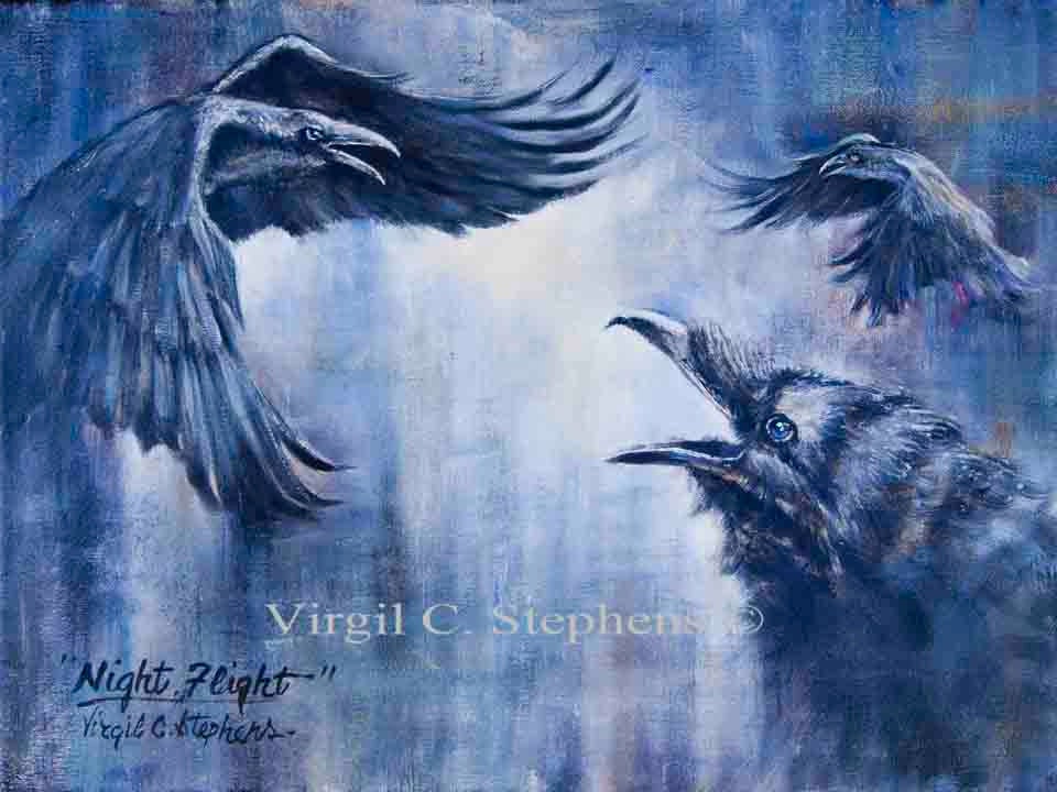 Ravens Birds Flying Art