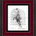 Saddle Bronc, Drawing of a Rodeo Cowboy Riding a Bronc at the Rodeo ...