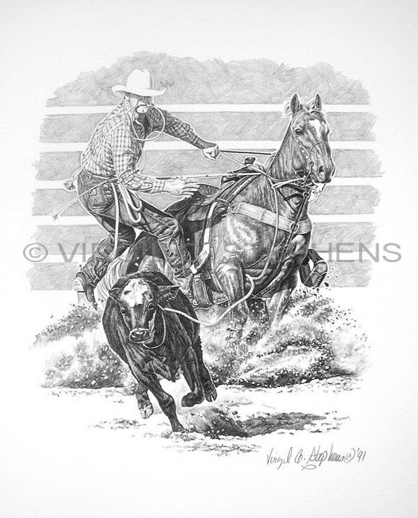 Calf Roping Drawings