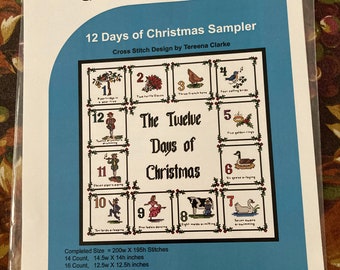 12 Days of Christmas Cross Stitch Finished Framed, Twelve Days ...