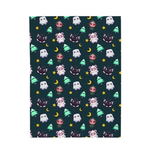 West Virginia Cute Cryptids Plush Velveteen Blanket | Mothman Flatwoods ...