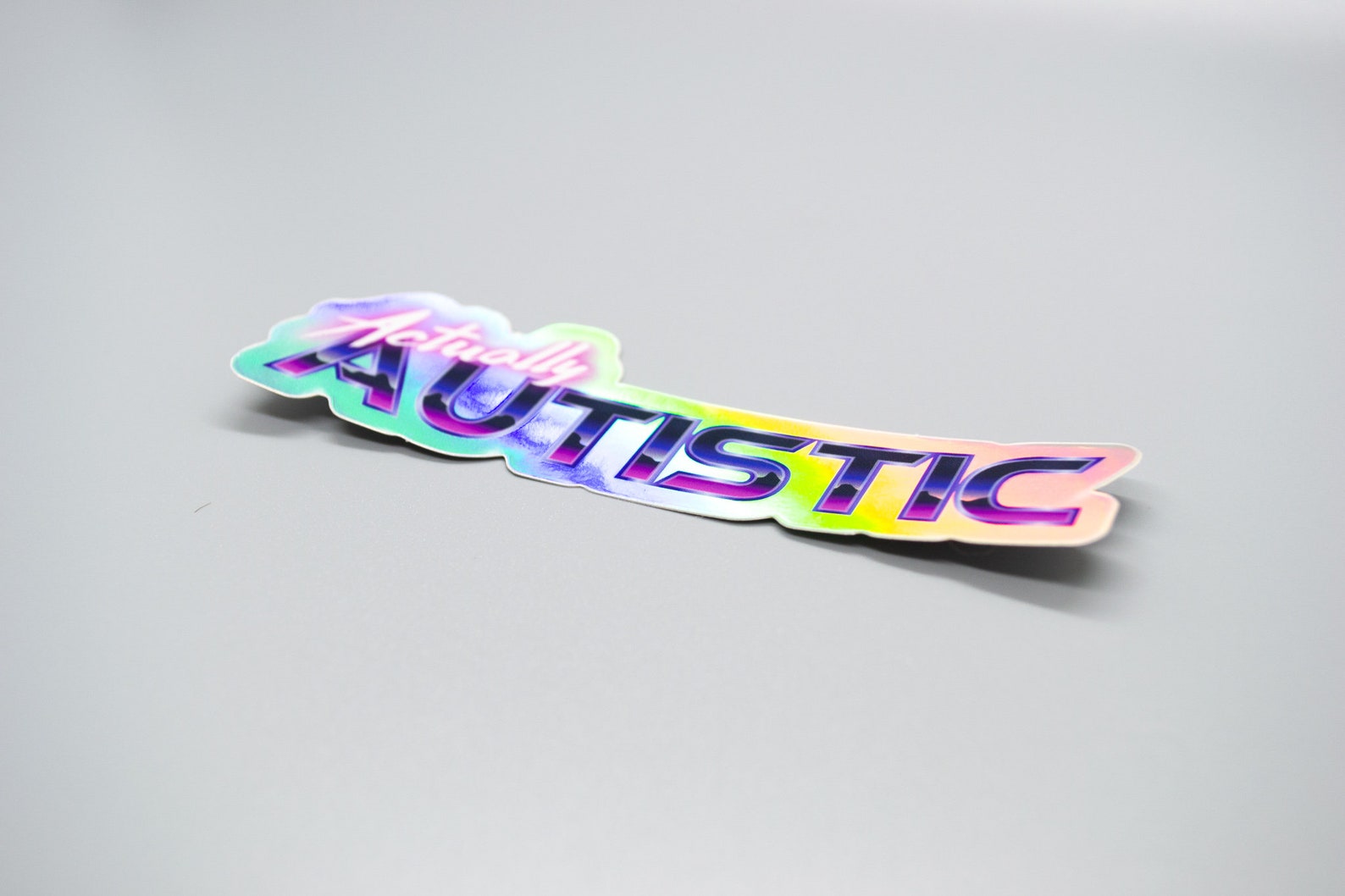 Actually Autistic Holographic 4 Vinyl Sticker 80s Aesthetic - Etsy
