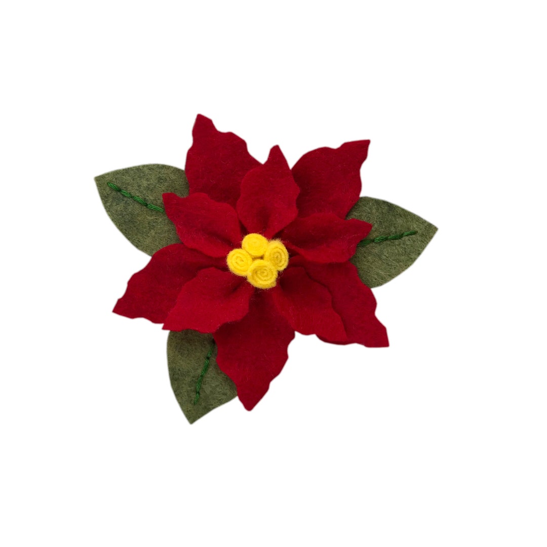 PDF Pattern & Tutorial: Felt Flower Pattern Poinsettia Christmas Flower ...