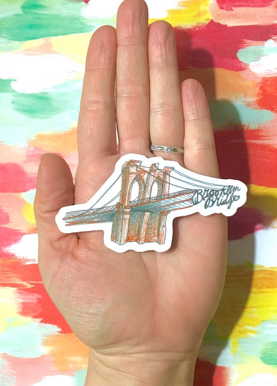 Brooklyn Bridge Sticker Brooklyn Vinyl Sticker NYC Sticker | Etsy