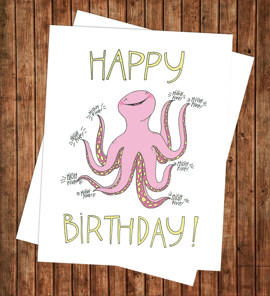 Digital Download Birthday Octopus Card - Instant Download Printable ...