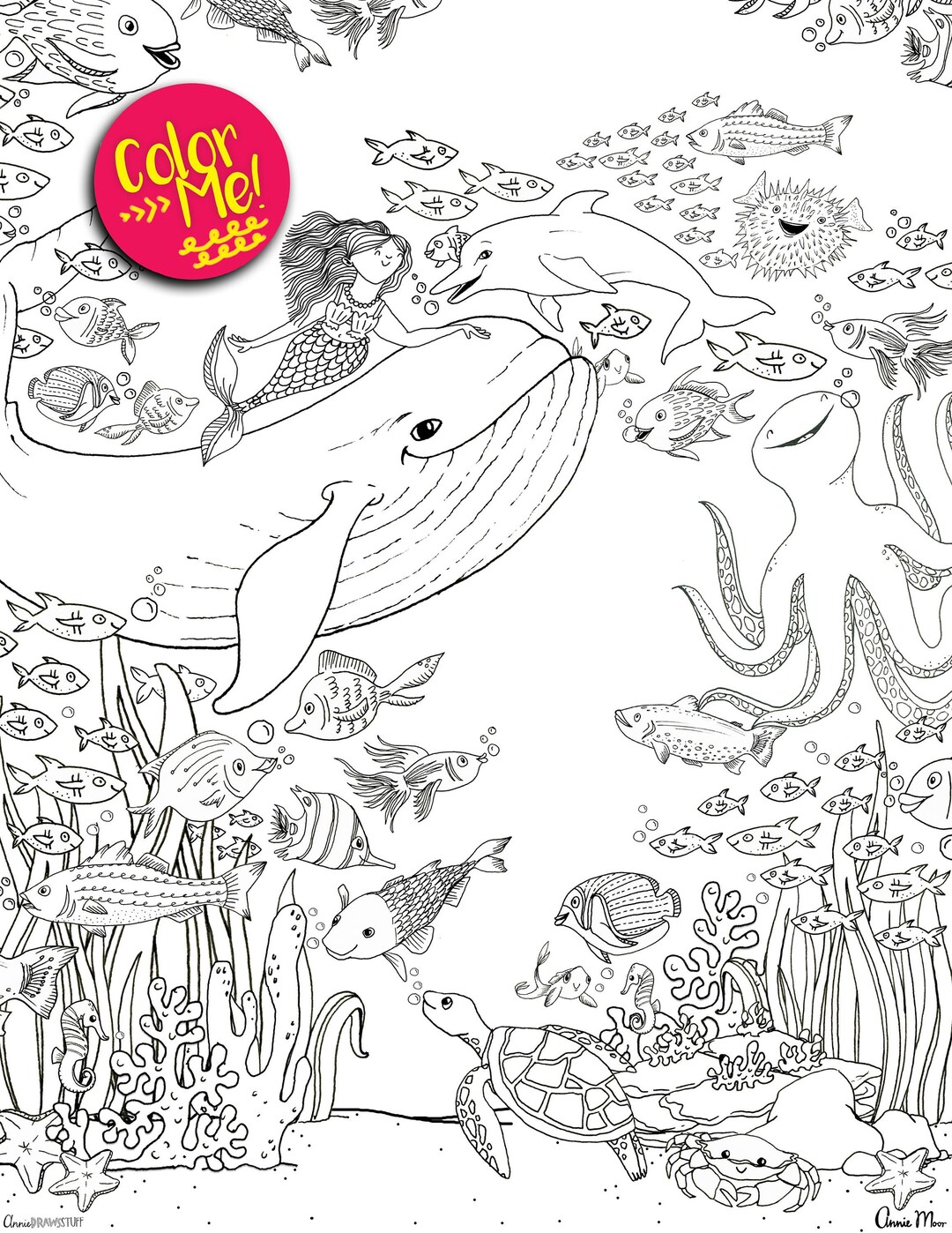 Instant Download Ocean Coloring Page - Coloring Page Kids - Coloring ...