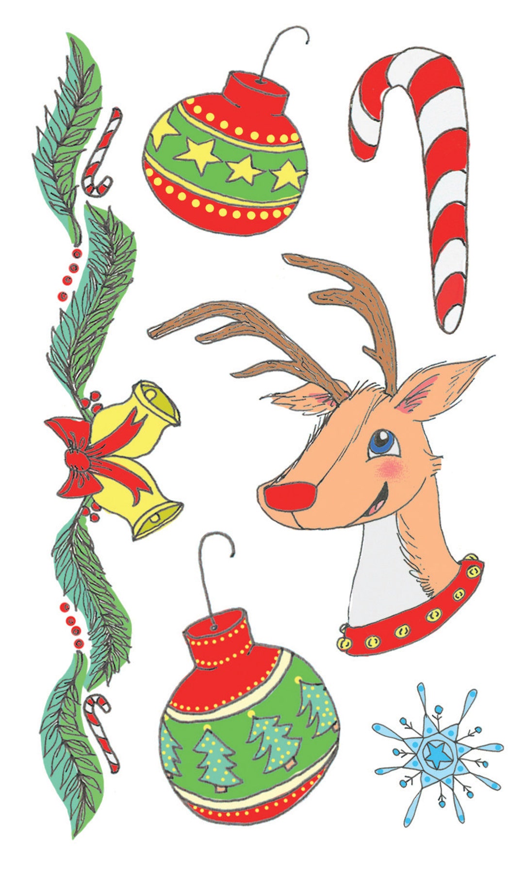 Holiday Temporary Tattoos Holiday Party Favor Stocking Stuffer Gift ...