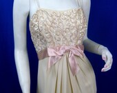 Items similar to Vtg 60s Couture Sequin Empire Draped Crepe Evening ...